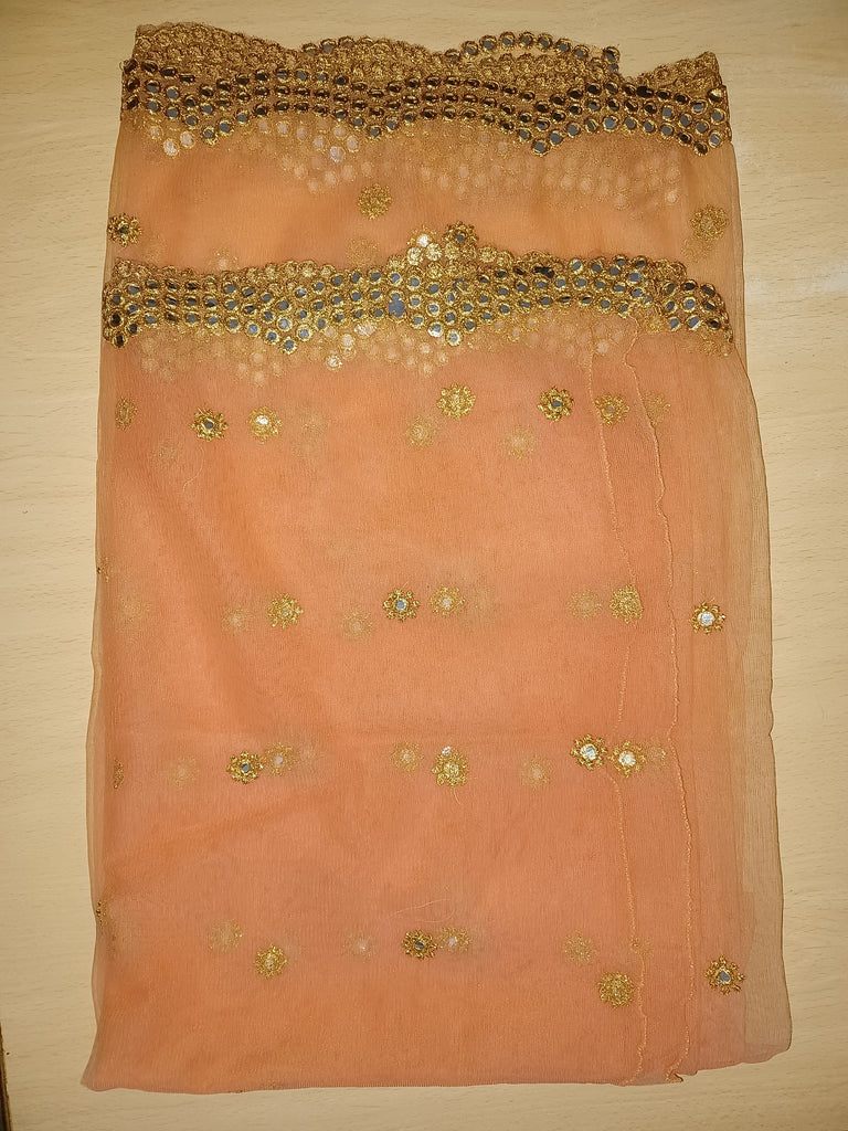 Peach & Off-White Color Mirror Work Palazzo Suit – Sulbha Fashions